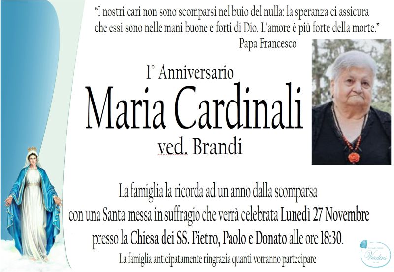 anniversario cardinali maria | AGENZIA FUNEBRE VERDINI - CORRIDONIA