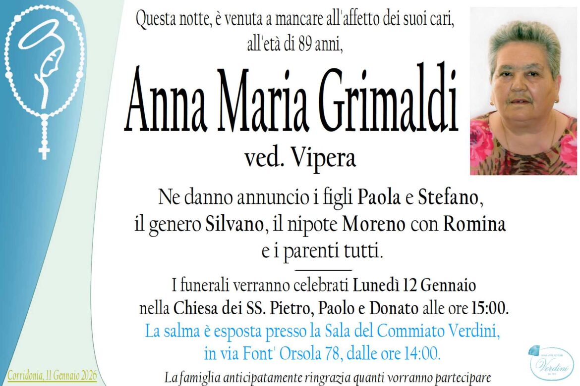 grimaldi anna maria | AGENZIA FUNEBRE VERDINI - CORRIDONIA